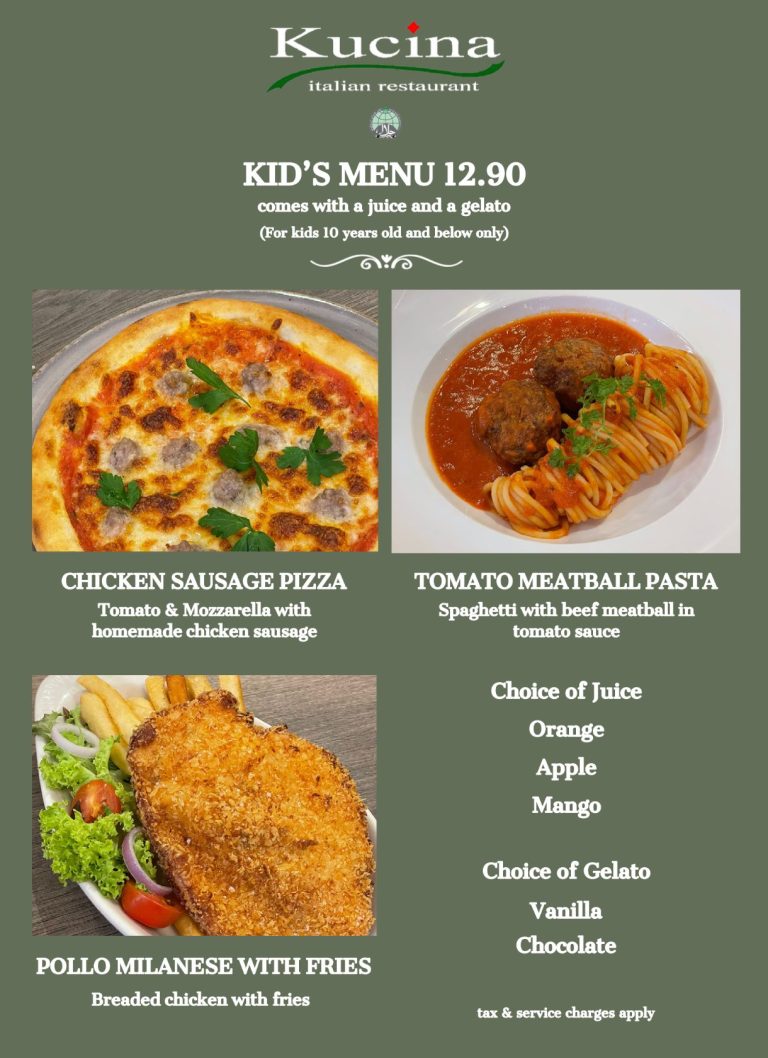 Kucina Italian Restaurant Singapore Menu Prices Updated 2024